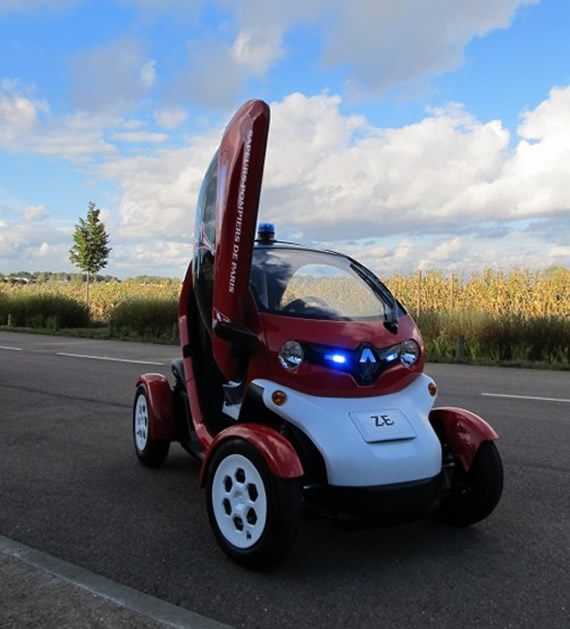 Modified Renault Twizy works as an electric early-response vehicle