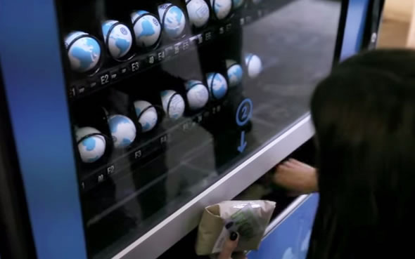 Volkswagen’s vending machine uses old batteries for currency